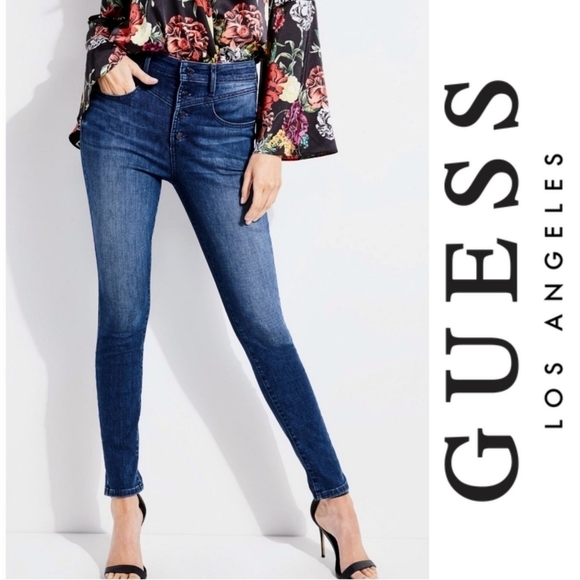 Guess | Jeans | Guess High Rise Skinny Button Fly Front Yoke Indigo ...